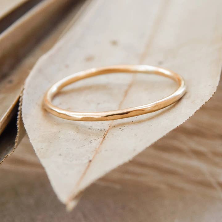 Waterproof Hammered Stacking Ring – Show Ring Bling